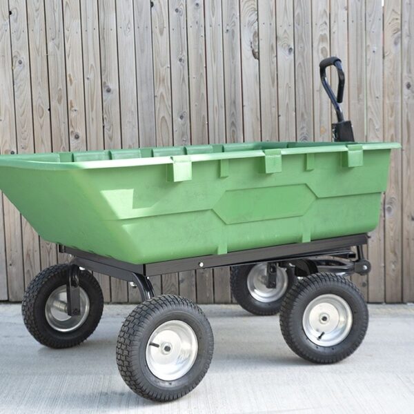 Tipping Cart: 4-Wheels with Tow Bar, 250L - Sheds Direct Ireland