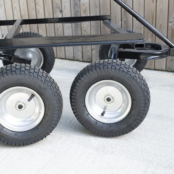 Tipping Cart: 4-Wheels with Tow Bar, 250L - Sheds Direct Ireland