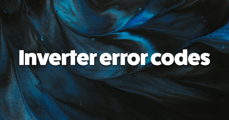 Inverter Error Codes - Sheds Direct Ireland