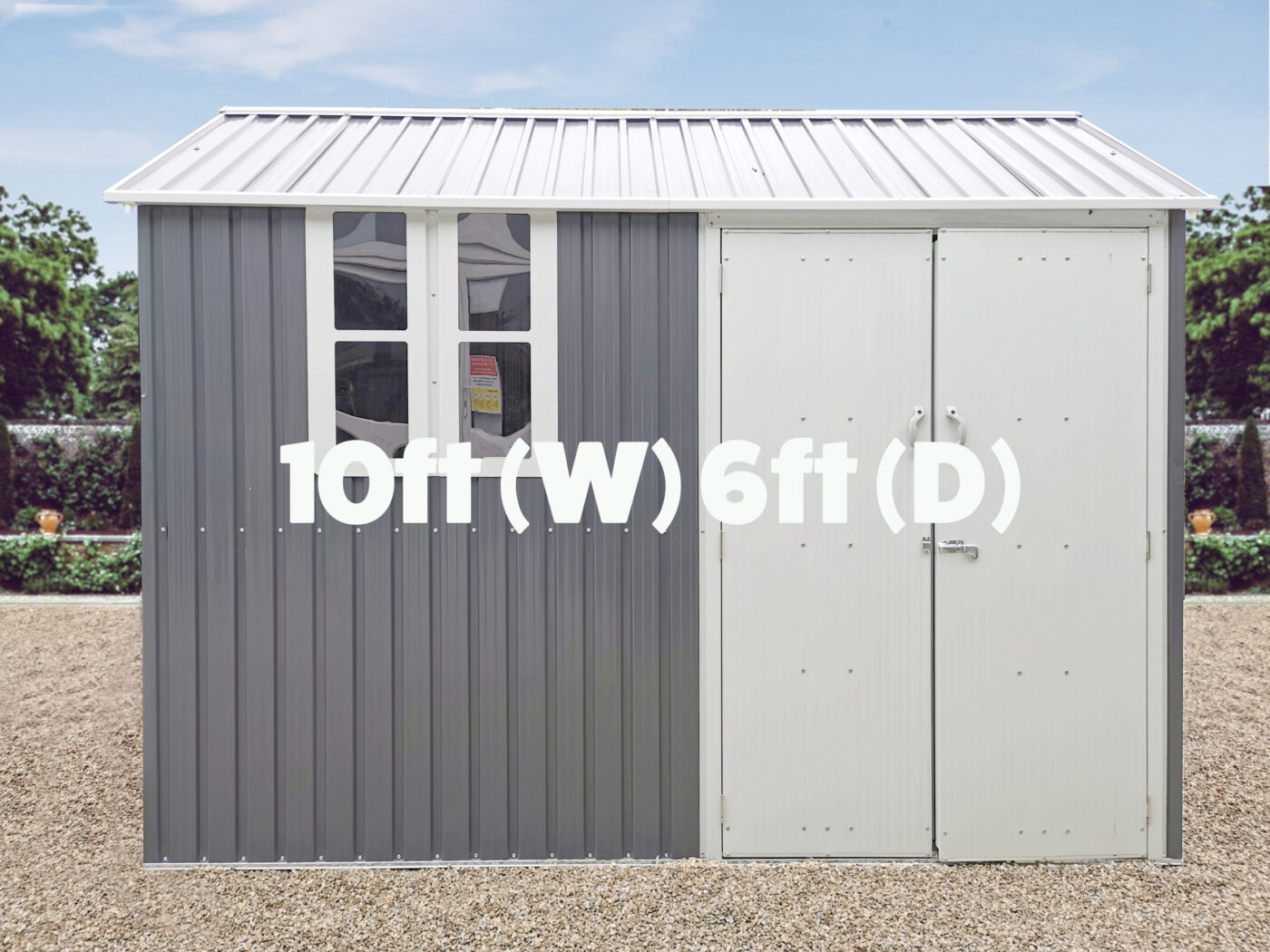 10ft x 6ft Steel Cottage Shed Steel Sheds with a view- Sheds Direct Ireland