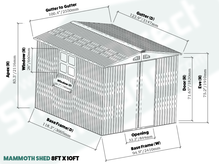 The Mammoth Shed: 8ft x 10ft - Sheds Direct Ireland
